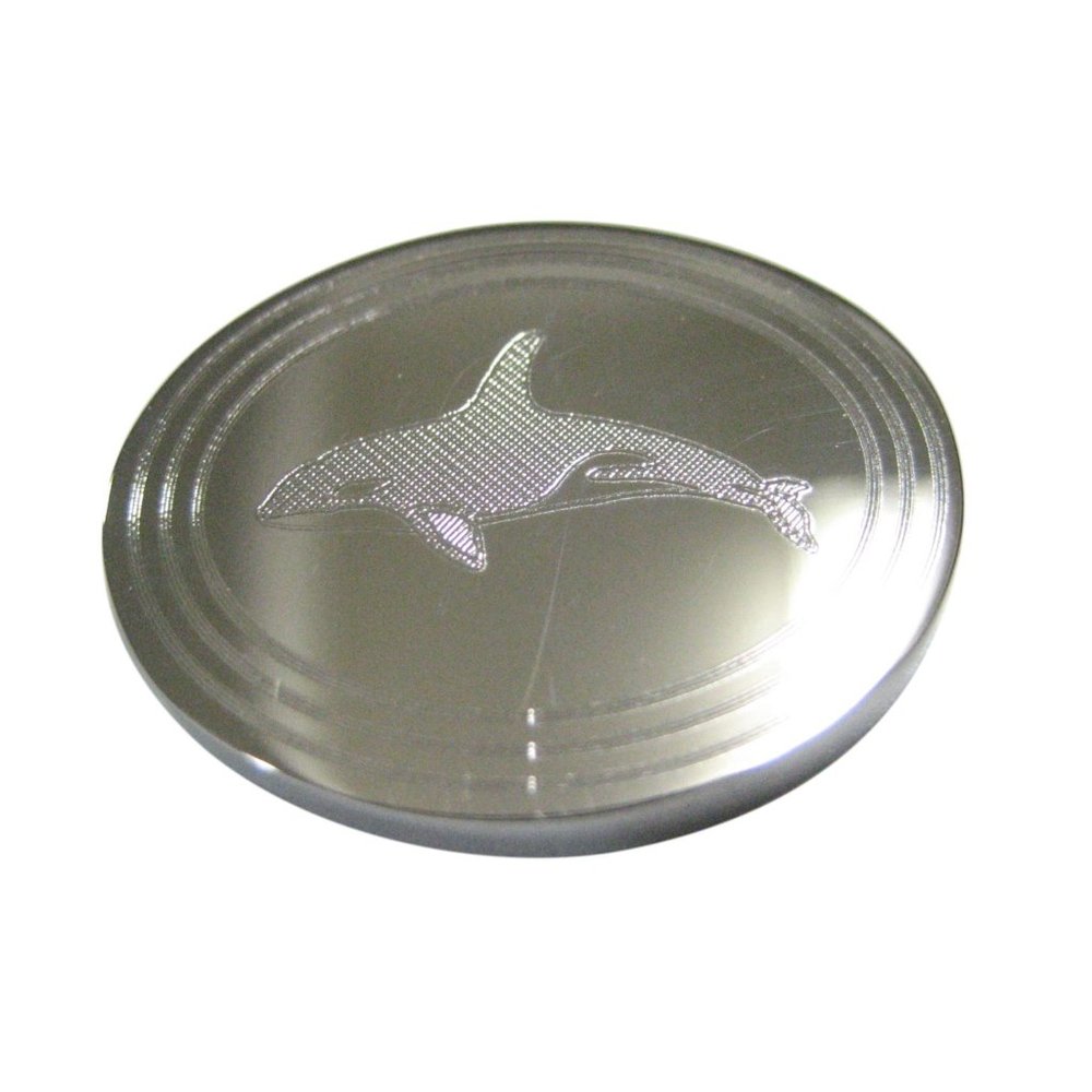 Oval Swimming Killer Whale Orca Magnet - Gem